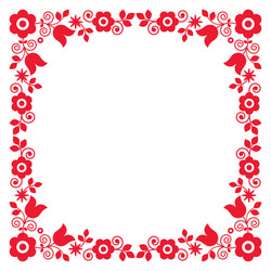 Corner border polish floral folk pattern Vector Image