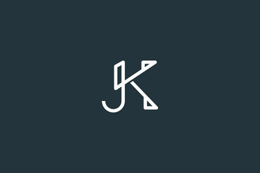Simple letter jk monogram logo design template Vector Image