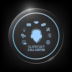 Technical support operator flat icon Royalty Free Vector