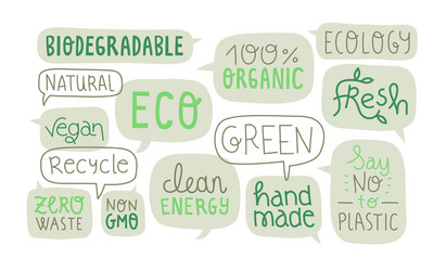 Sustainability eco text quote lettering label Vector Image