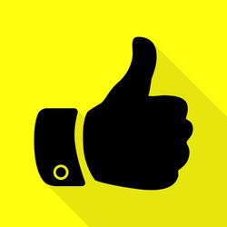 Hand sign flat black icon Royalty Free Vector Image