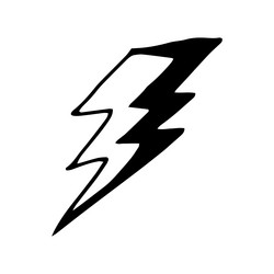 Lightning hand drawn doodle icon sticker Vector Image