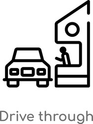 Drive through icon in different style two Vector Image