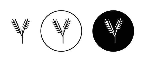 Pine branch icon set cedar spruce symbol Vector Image