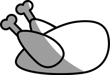 Chicken roasted food shadow Royalty Free Vector Image