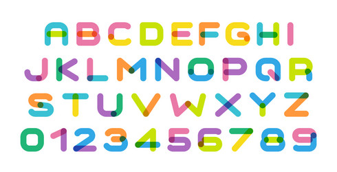 Bright rainbow color font bold bubbles letters Vector Image