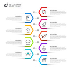 Abstract hexagon infographics timeline design Vector Image