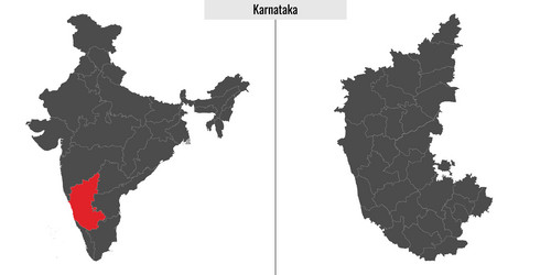 Simple outline map of karnataka is a state Vector Image