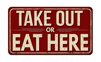Take away sign label out food icon Royalty Free Vector Image