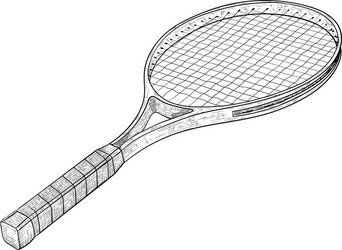 Tennis rackets hand drawn sketch Royalty Free Vector Image
