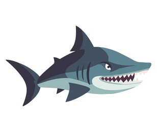 Aquatic fish with sharp teeth swimming underwater Vector Image