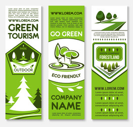 Eco travel and tourism banner template design Vector Image
