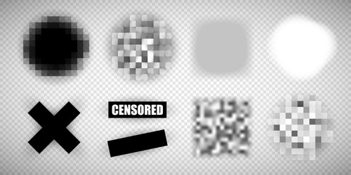 Censorship gray mosaic censored data pixels blur Vector Image