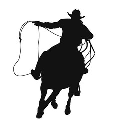 Calf Roping Silhouette Vector
