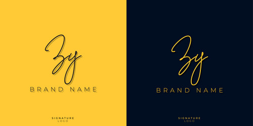 Initial letters zy monogram logo design bundle Vector Image