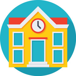School flat building icon Royalty Free Vector Image