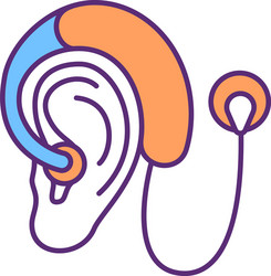 Cochlear implant color sketch engraving Royalty Free Vector