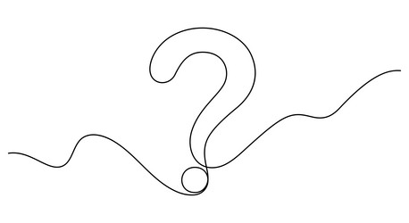 Continuous line drawing of question mark Vector Image