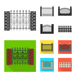 Design gate and fence sign set gate Royalty Free Vector