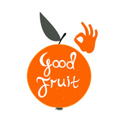 Good fruit set of with text Royalty Free Vector Image