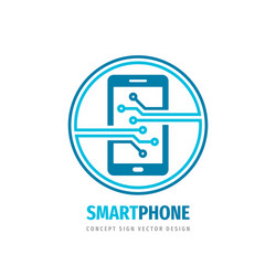 Smartphone logo design mobile phone concept sign Vector Image