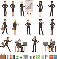 Business woman team set Royalty Free Vector Image