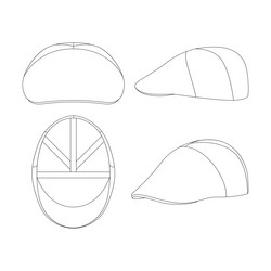 Template breathable flat cap flat sketch design Vector Image