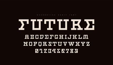 Slab serif display font Royalty Free Vector Image