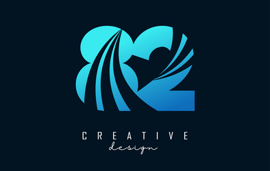 Creative number 28 2 8 logo with leading lines Vector Image