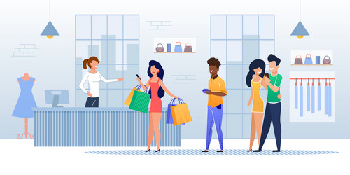 Angry queue in store dissatisfied customers line Vector Image