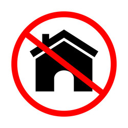 Unbuildable icon or illegal housing Royalty Free Vector