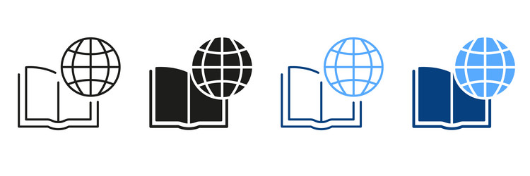 International education silhouette icon global Vector Image