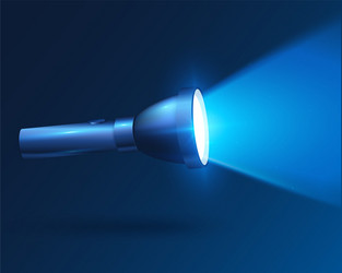 Blue shining flashlight light background Vector Image