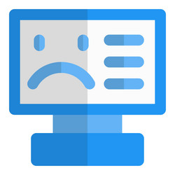 Blue screen critical error message displayed Vector Image