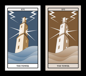 Major arcana tarot cards the tower large tower Vector Image