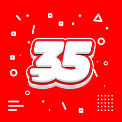 Number 35 3d fast icon Royalty Free Vector Image