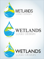 Circular wetlands logo design Royalty Free Vector Image
