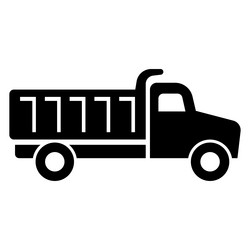 Dumper truck unloading icon heavy duty Royalty Free Vector