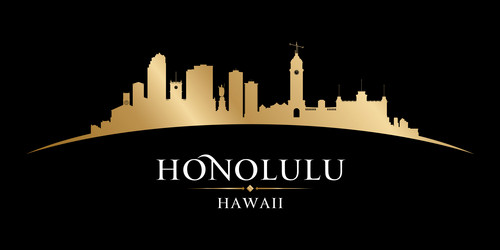 Honolulu hawaii city silhouette white background Vector Image