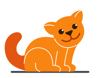 Little kitty funny flat style cartoon isolated Vector Image