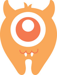 Cartoon one eyed monster Royalty Free Vector Image