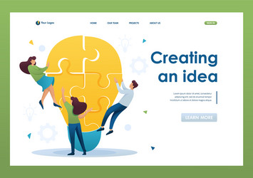 Young team creates an idea work Royalty Free Vector Image