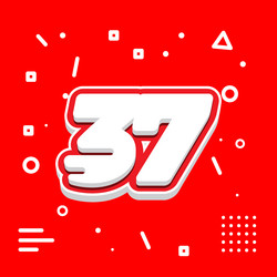 Number 37 3d fast icon Royalty Free Vector Image