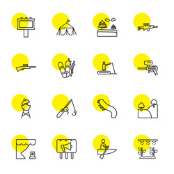 Outdoor icons Royalty Free Vector Image - VectorStock