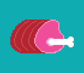 Pasta with meatballs pixel art 8 bit food Vector Image