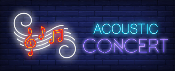 Concert neon sign Royalty Free Vector Image - VectorStock
