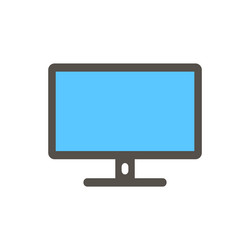 Computer monitor blue screen realistic device Vector Image