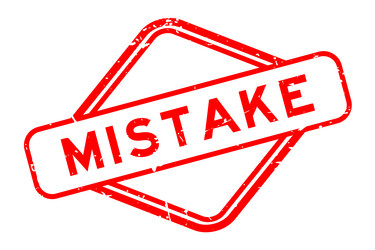 Grunge red mistake word round rubber seal stamp Vector Image