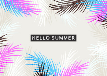 Hello summer modern poster banner Royalty Free Vector Image