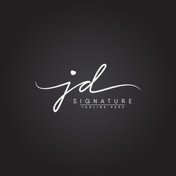 Initial letter jd logo handwritten signature logo Vector Image